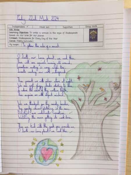 Sonnets in Year 5 – Sir Alexander Fleming Primary School